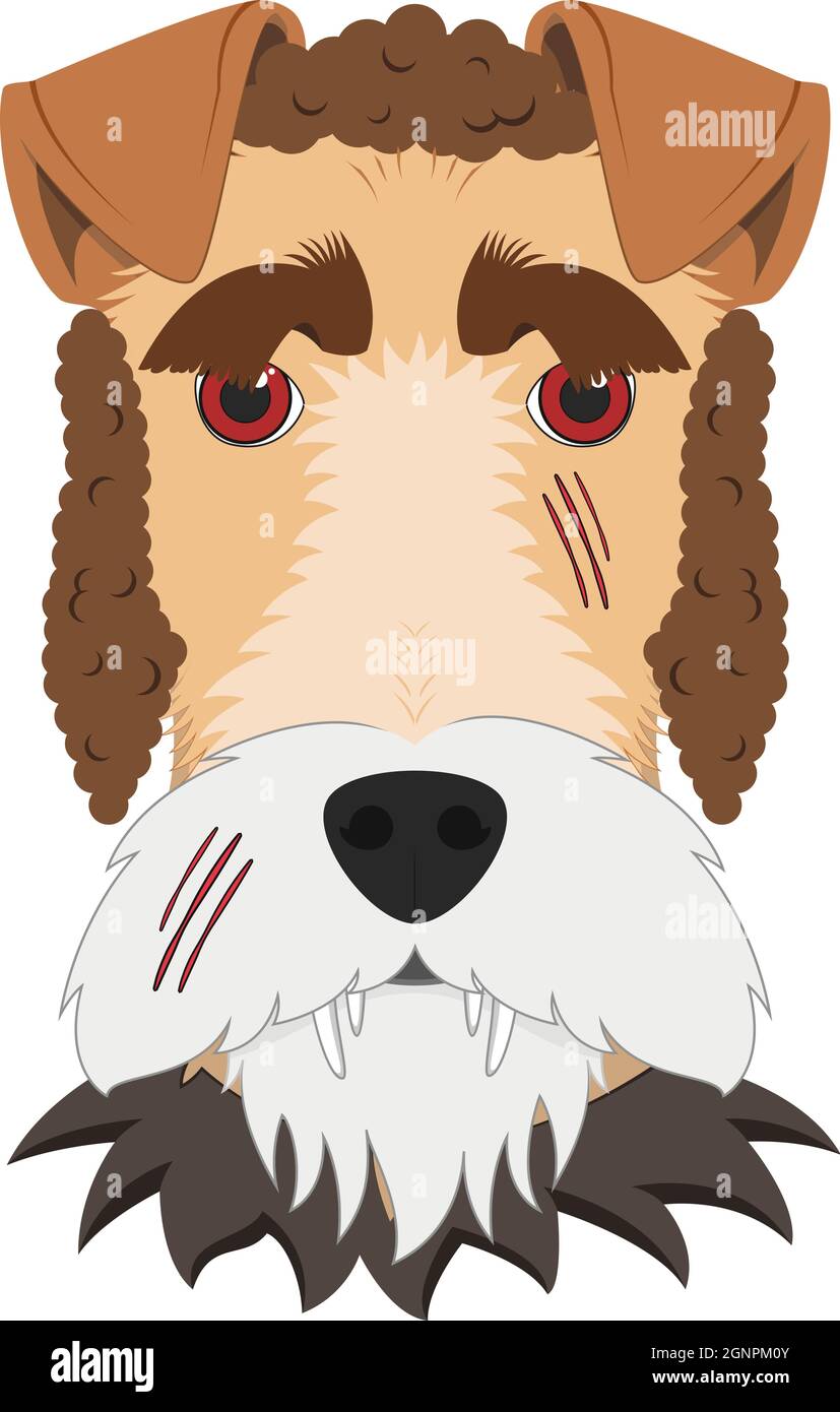 Halloween greeting card. Fox Terrier dog dressed as a werewolf Stock ...