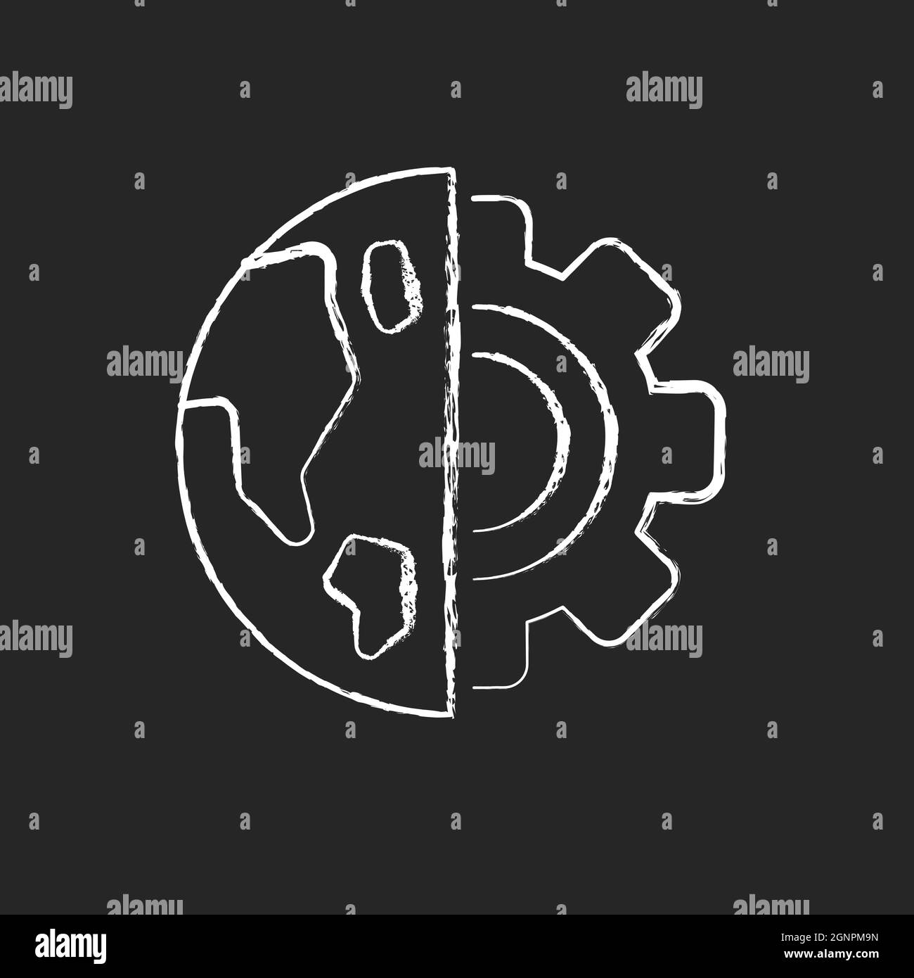 Earth science chalk white icon on dark background Stock Vector Image ...