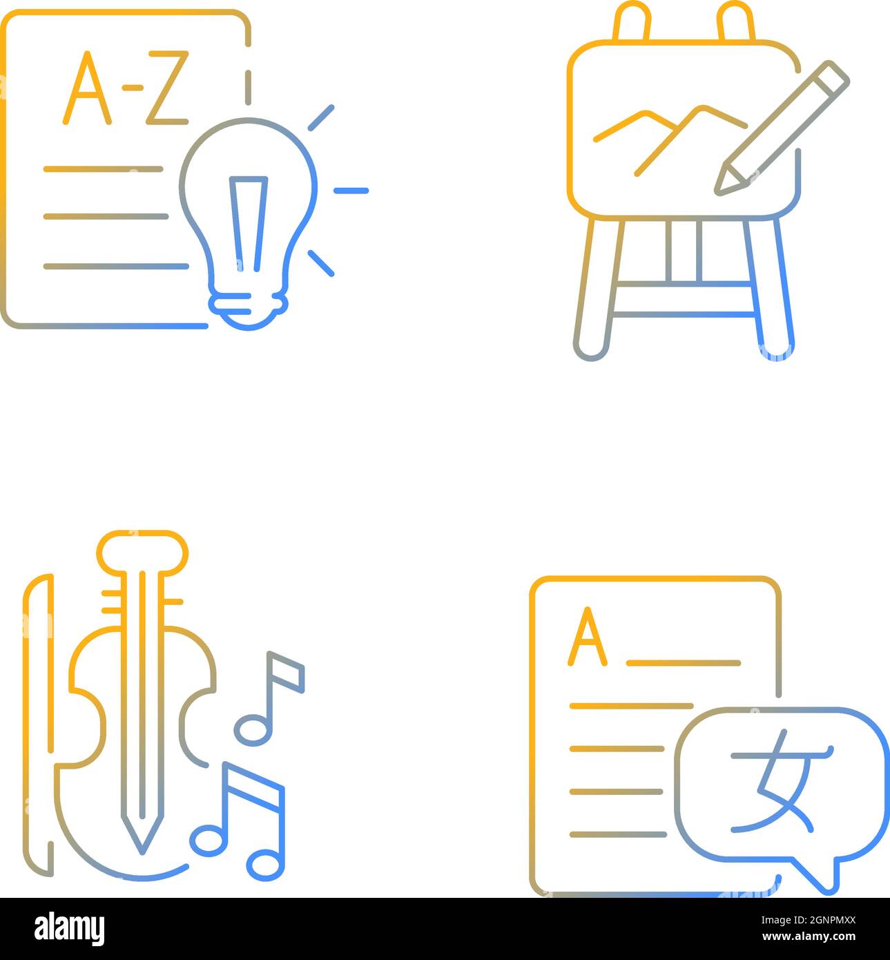 Blue all school subjects icon set hi-res stock photography and images ...