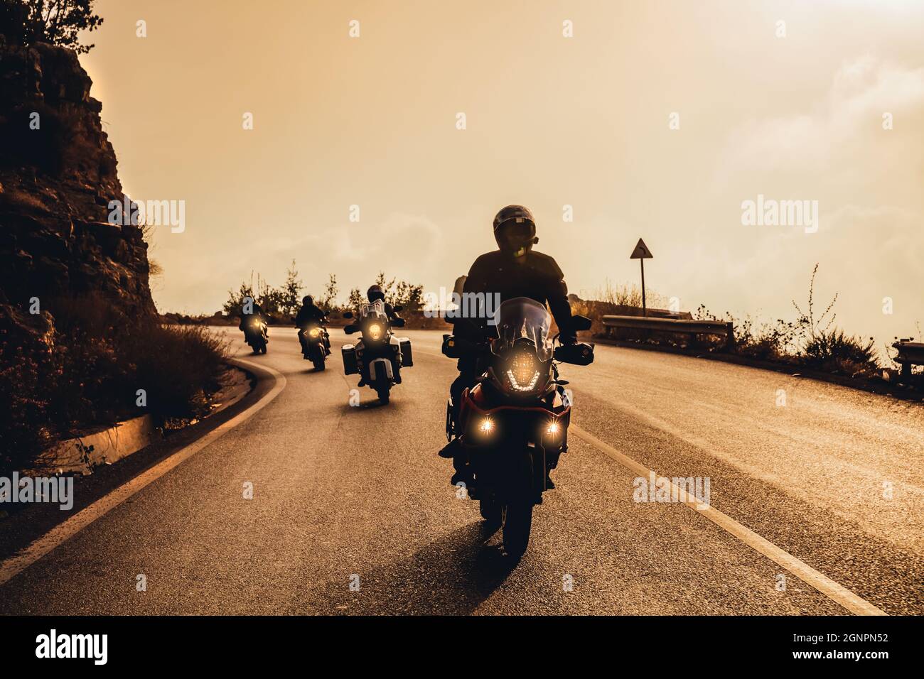 Biker group man silhouette hi-res stock photography and images - Alamy