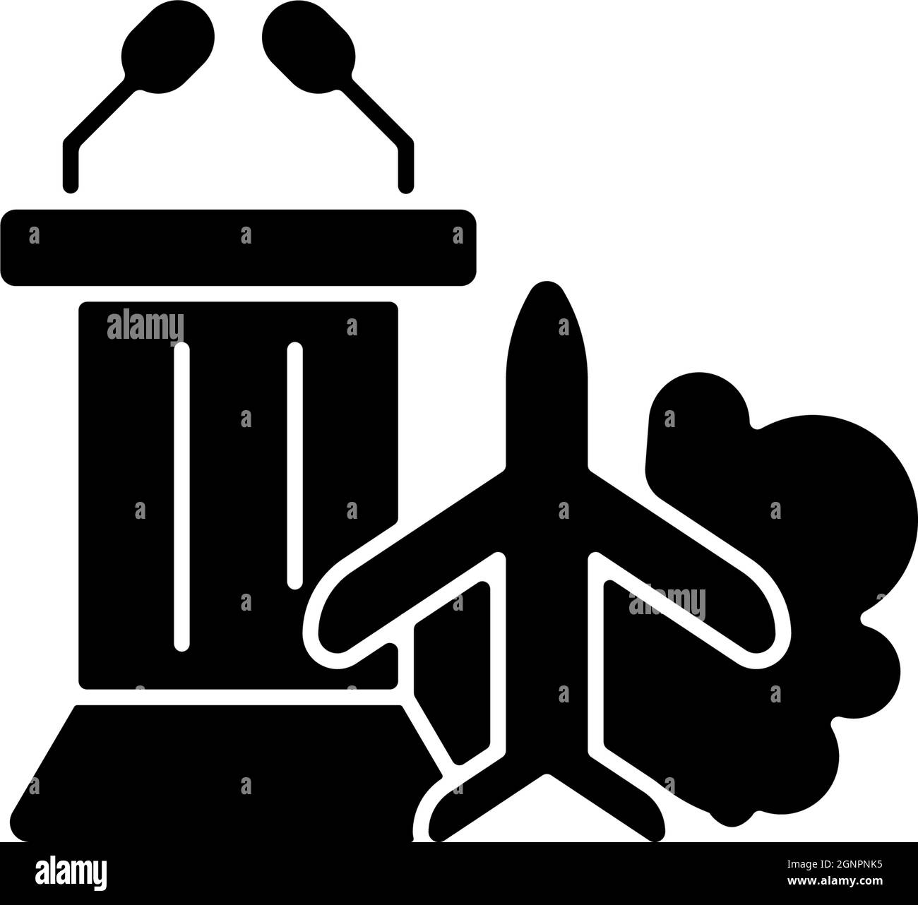 Travel to industry conference black glyph icon Stock Vector Image & Art ...