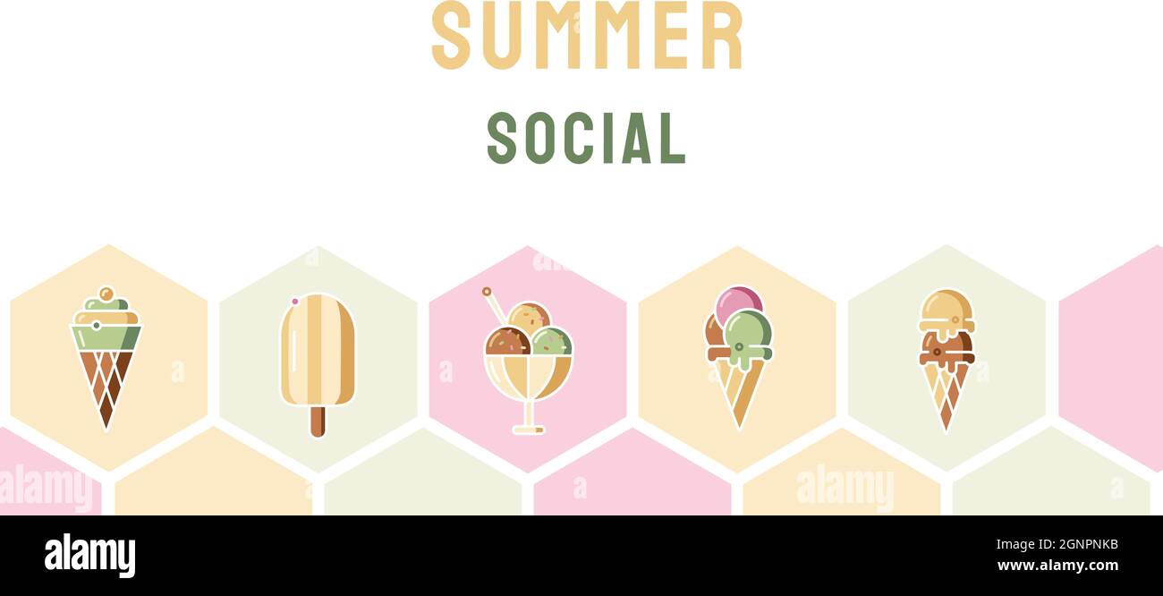 Vector illustration of summer sweet food banner Stock Vector Image ...