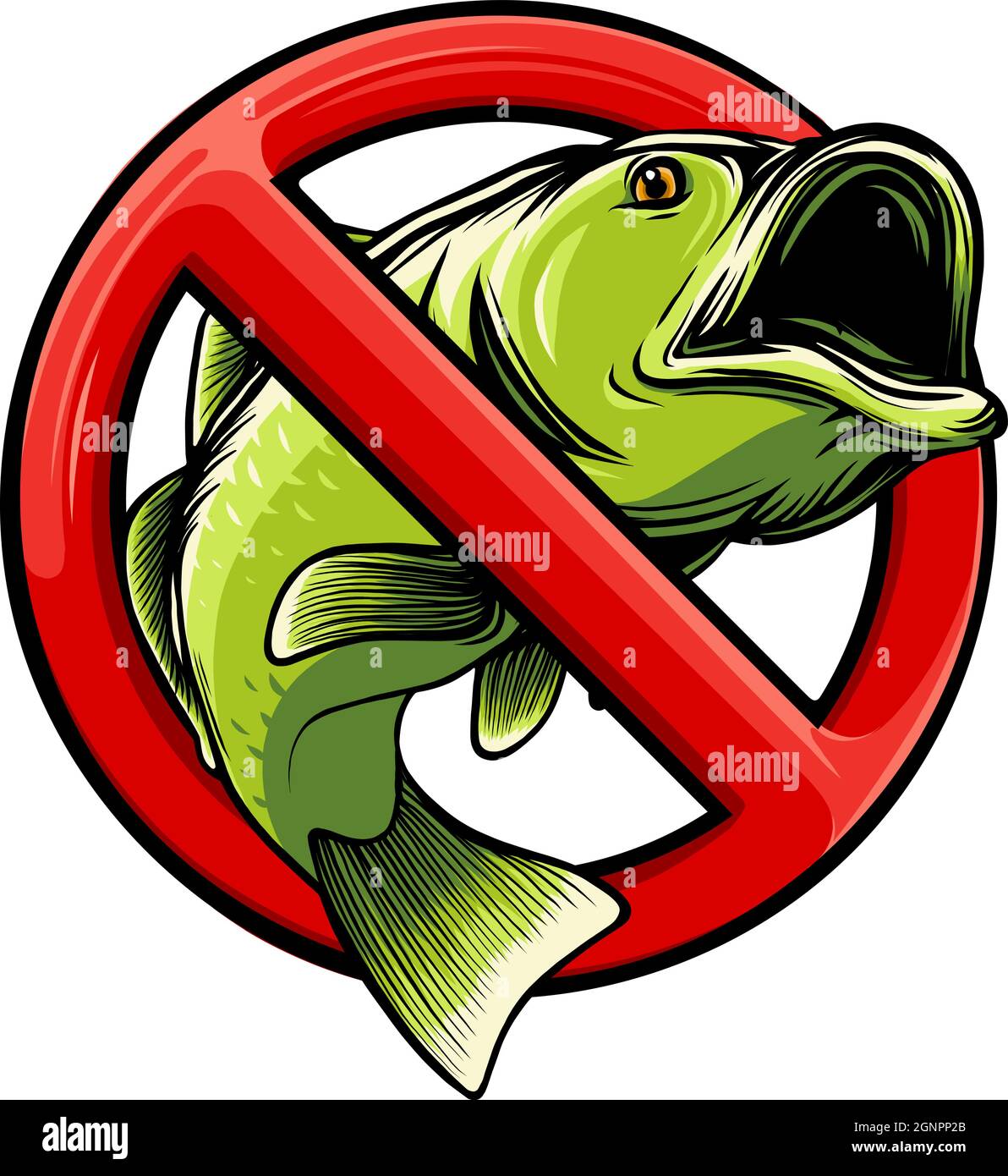 No Fishing Sign Vector