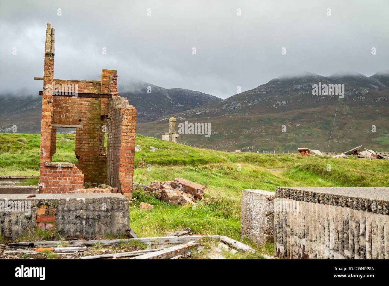 The ruins of Lenan Head fort at the north coast of County Donegal ...