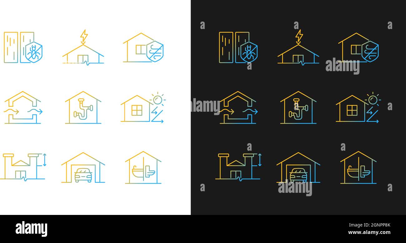 Home building standards gradient icons set for dark and light mode Stock Vector Image & Art - Alamy
