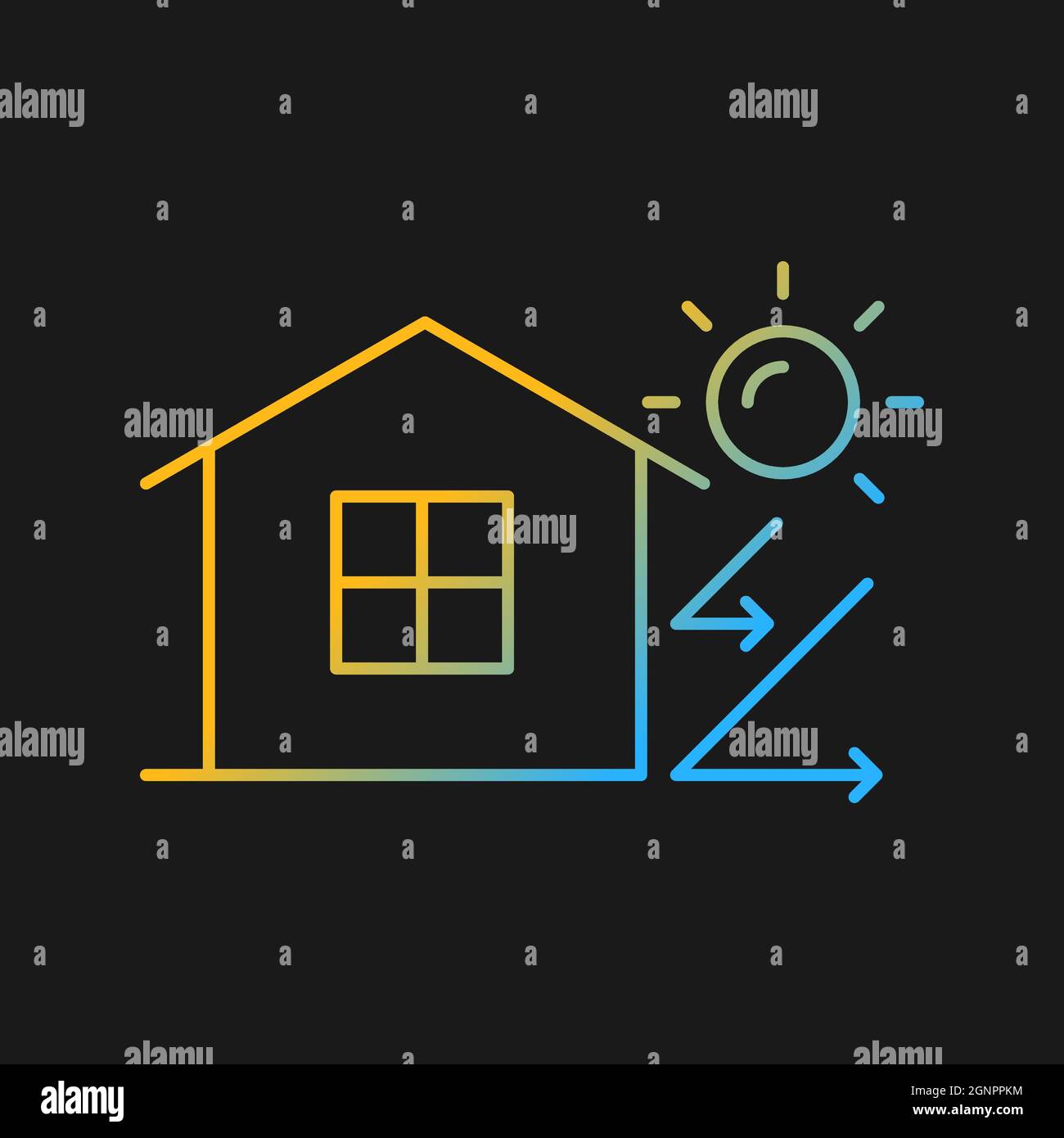 Heat insulation gradient vector icon for dark theme Stock Vector Image ...