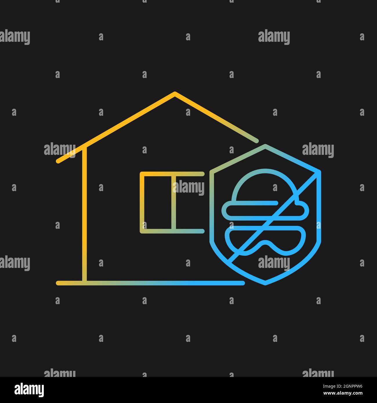 Security against burglary gradient vector icon for dark theme Stock ...