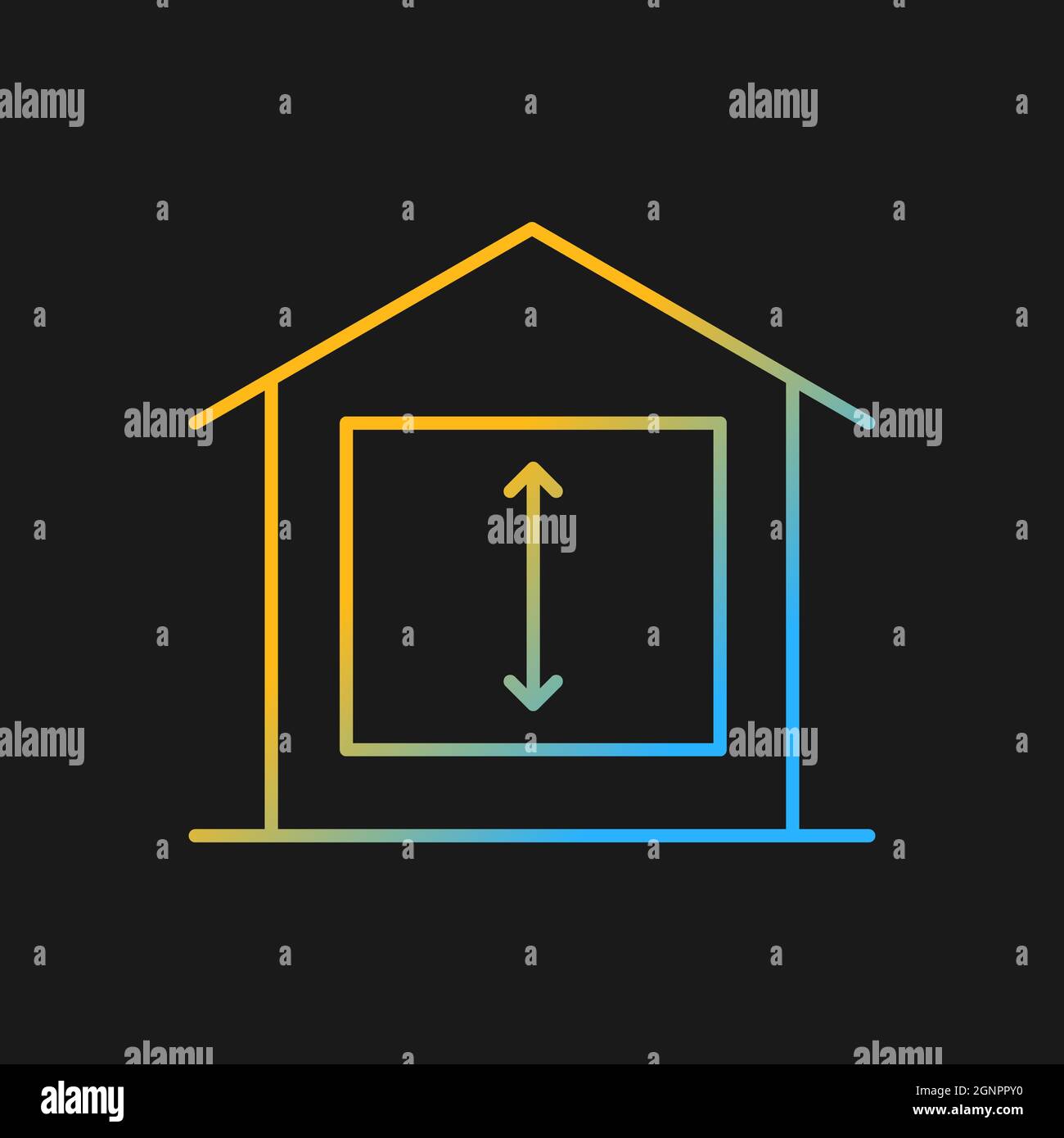 Minimum ceiling heights gradient vector icon for dark theme Stock ...