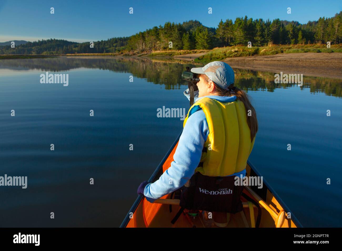 Birding from Canoe in Salmon River estuary, Knight Park, Lincoln County ...