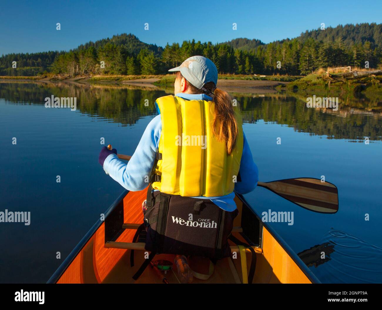 Canoeing in Salmon River estuary, Knight Park, Lincoln County, Oregon ...