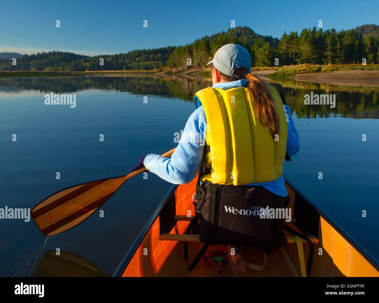 Canoeing in Salmon River estuary, Knight Park, Lincoln County, Oregon ...