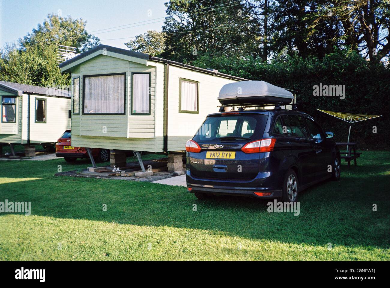 Static caravan at Karrageen campsite, Hope Cove, Devon, England, United ...