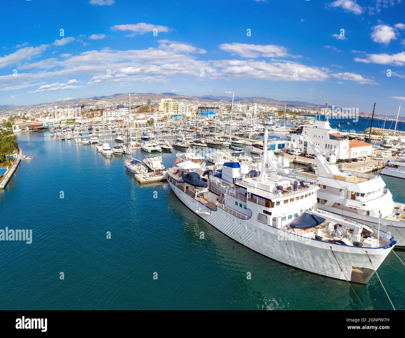 Aerial drone view of Limassol marina. Cyprus Stock Photo - Alamy