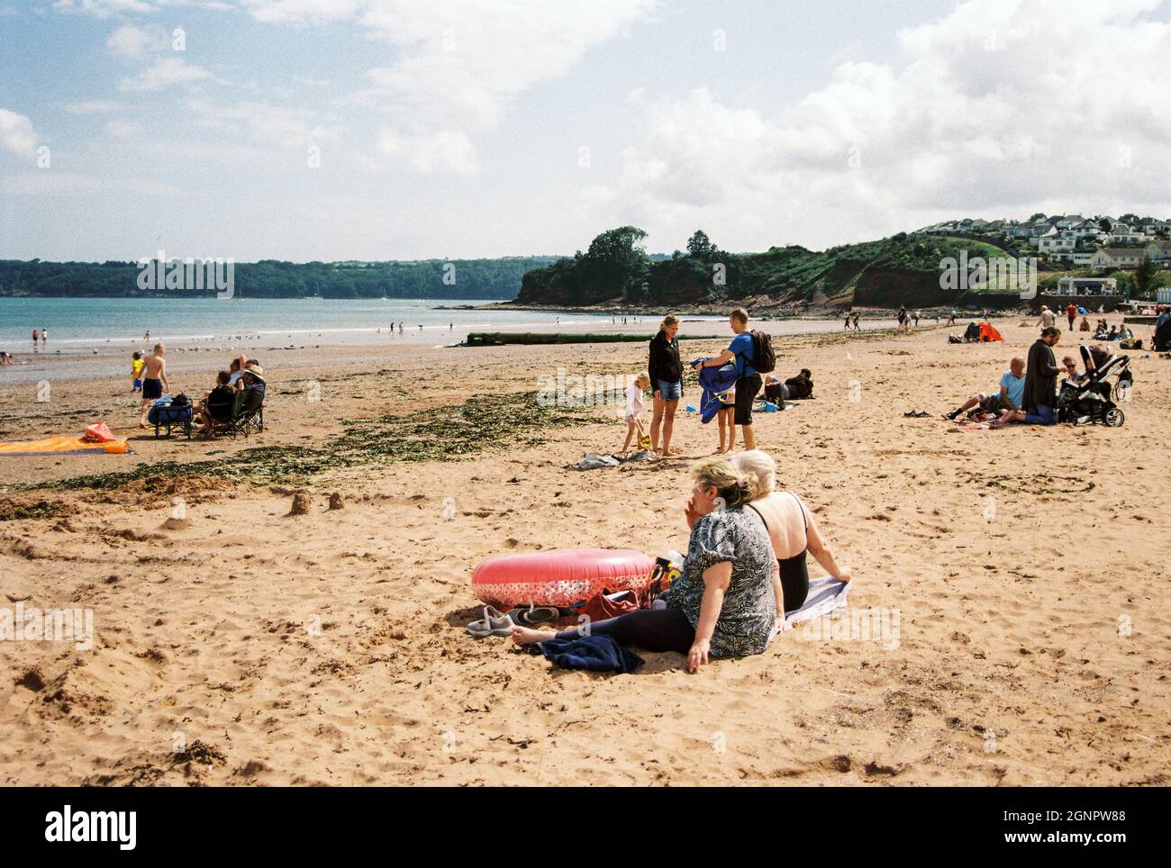 Goodrington beach on the English Riviera, Paignton, Devon, England ...