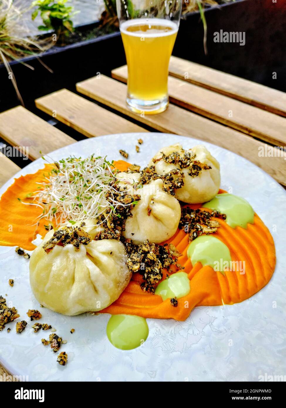 Beautiful restaurant plating of the Chinese buns for lunch Stock Photo ...