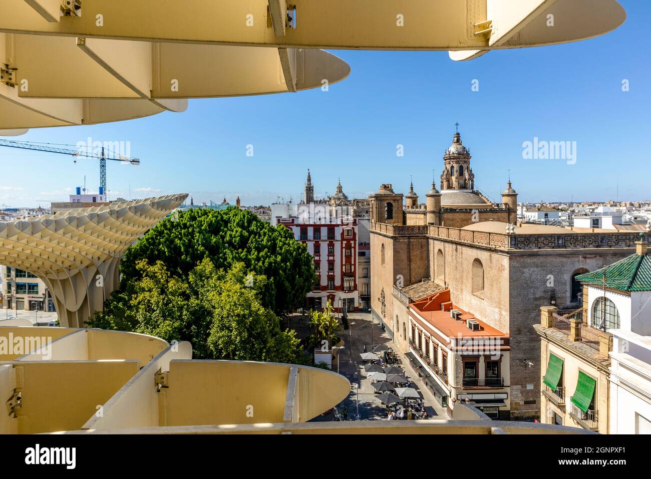 View of Annunciation Church and Cathedral of Seville from Setas de ...