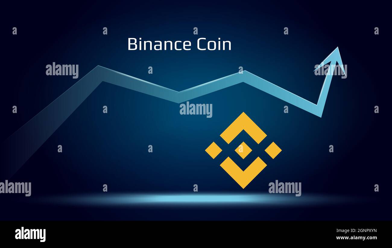 Binance Coin BNB in uptrend and price is rising. Crypto coin symbol and ...