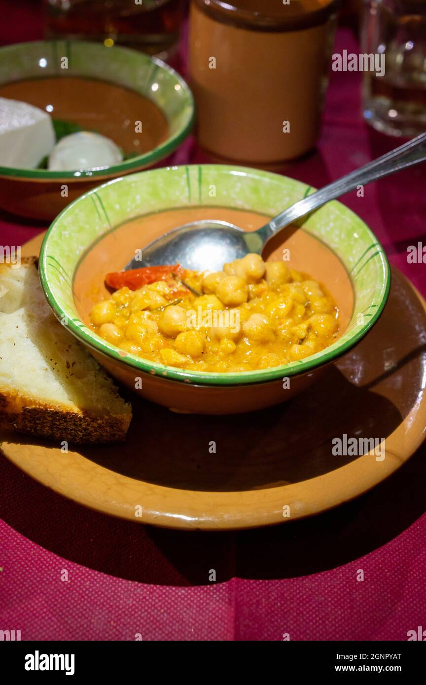 Ancient roman food antipasto chick pea salad with tomatoes and olive ...
