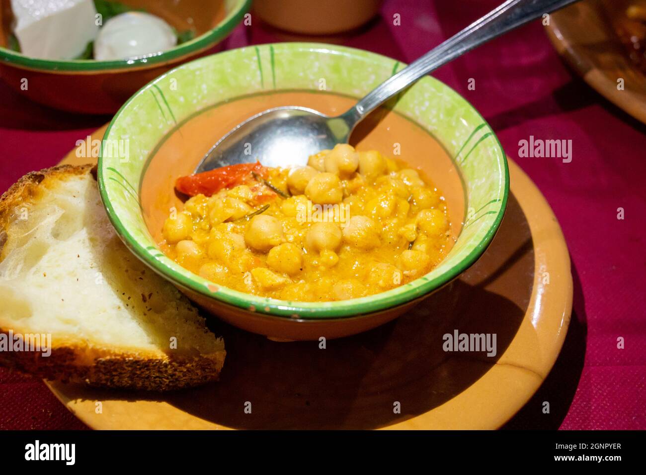 Ancient roman food antipasto chick pea salad with tomatoes and olive ...