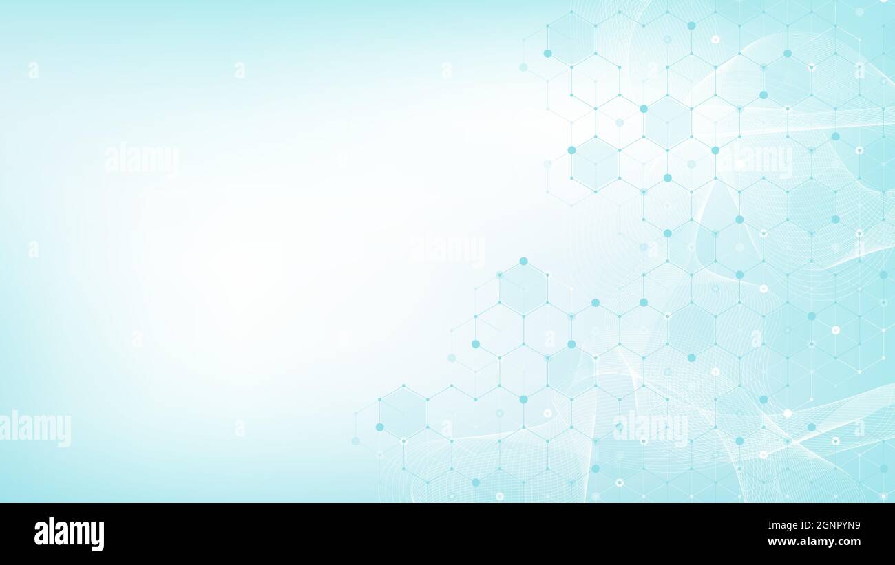 Technology abstract lines and dots connect background with hexagons ...
