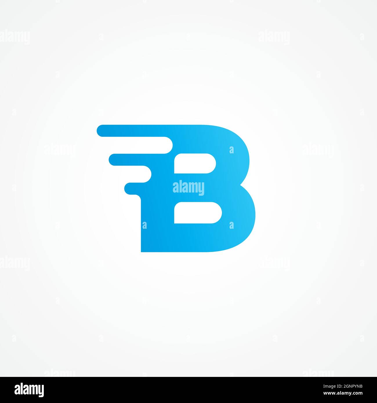 Letter B shape streaking with fluid effect. Initial alphabet logo ...