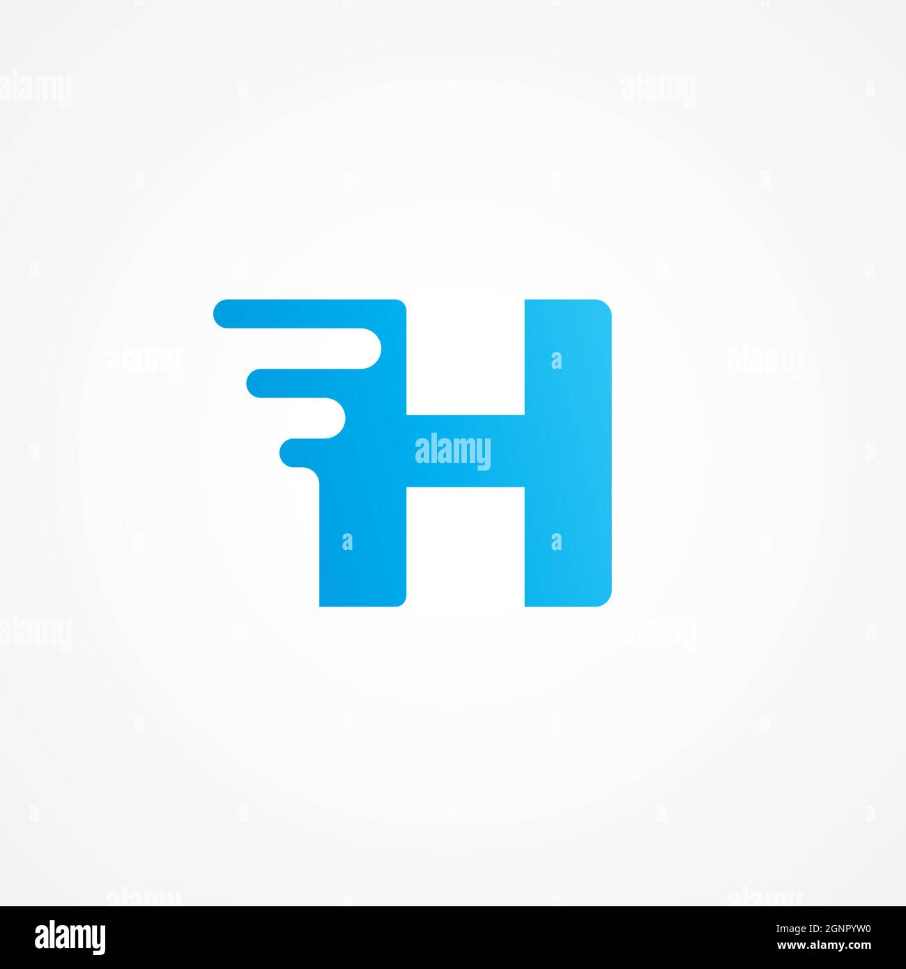 Letter H shape streaking with fluid effect. Initial alphabet logo ...