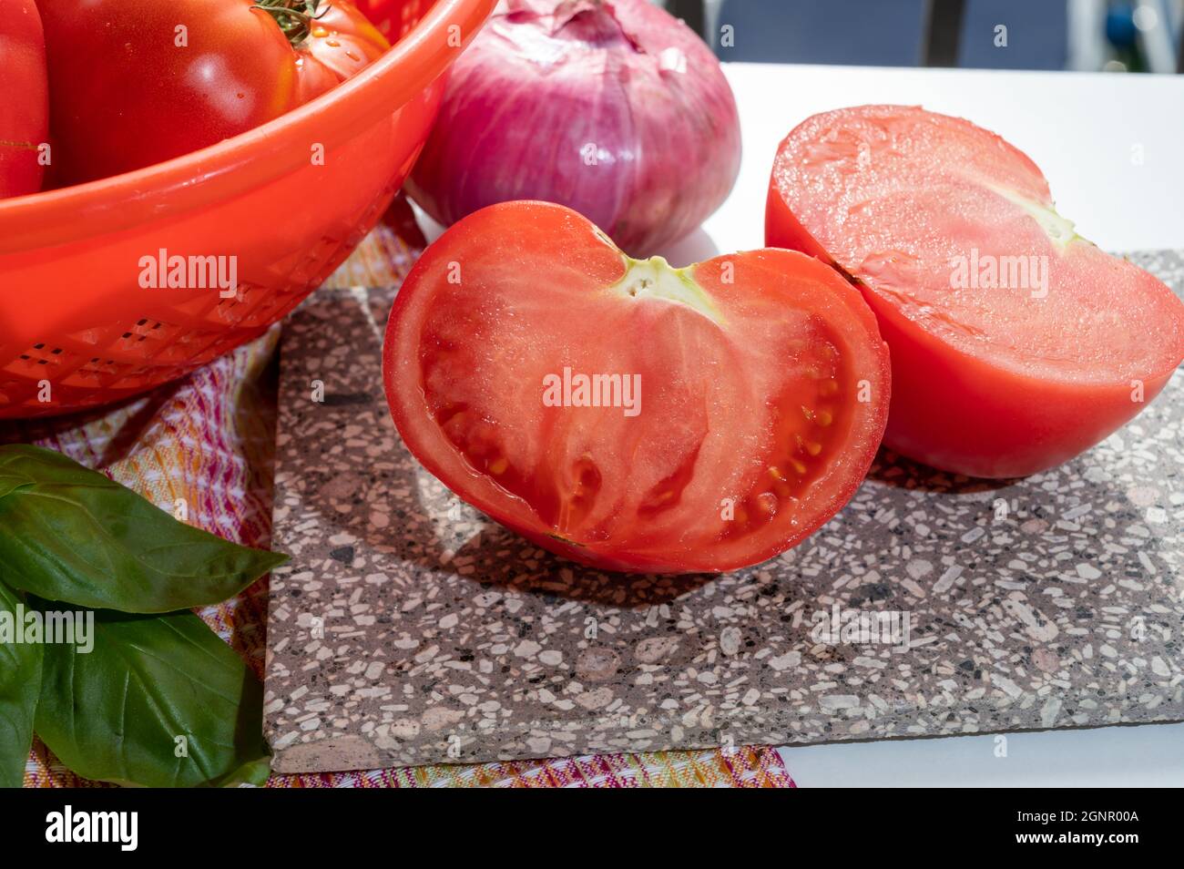 Tasty big ripe french tomatoes from Provence ready to eat in healthy ...