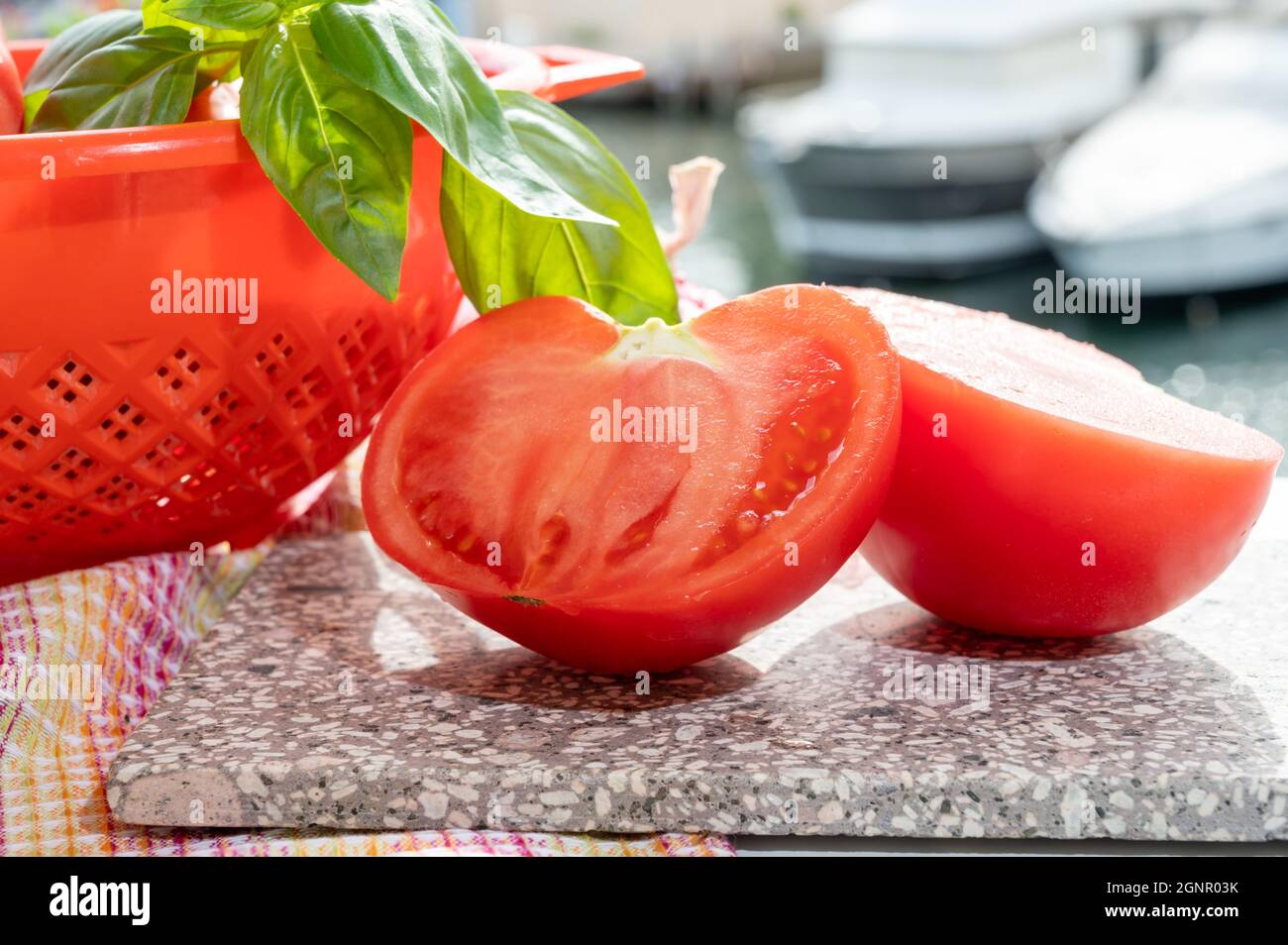 Tasty big ripe french tomatoes from Provence ready to eat in healthy ...