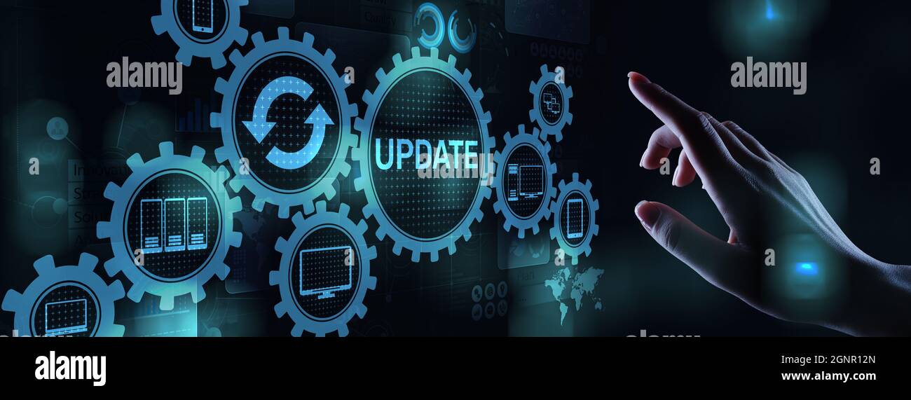 Update System Upgrade Software version technology concept on virtual ...