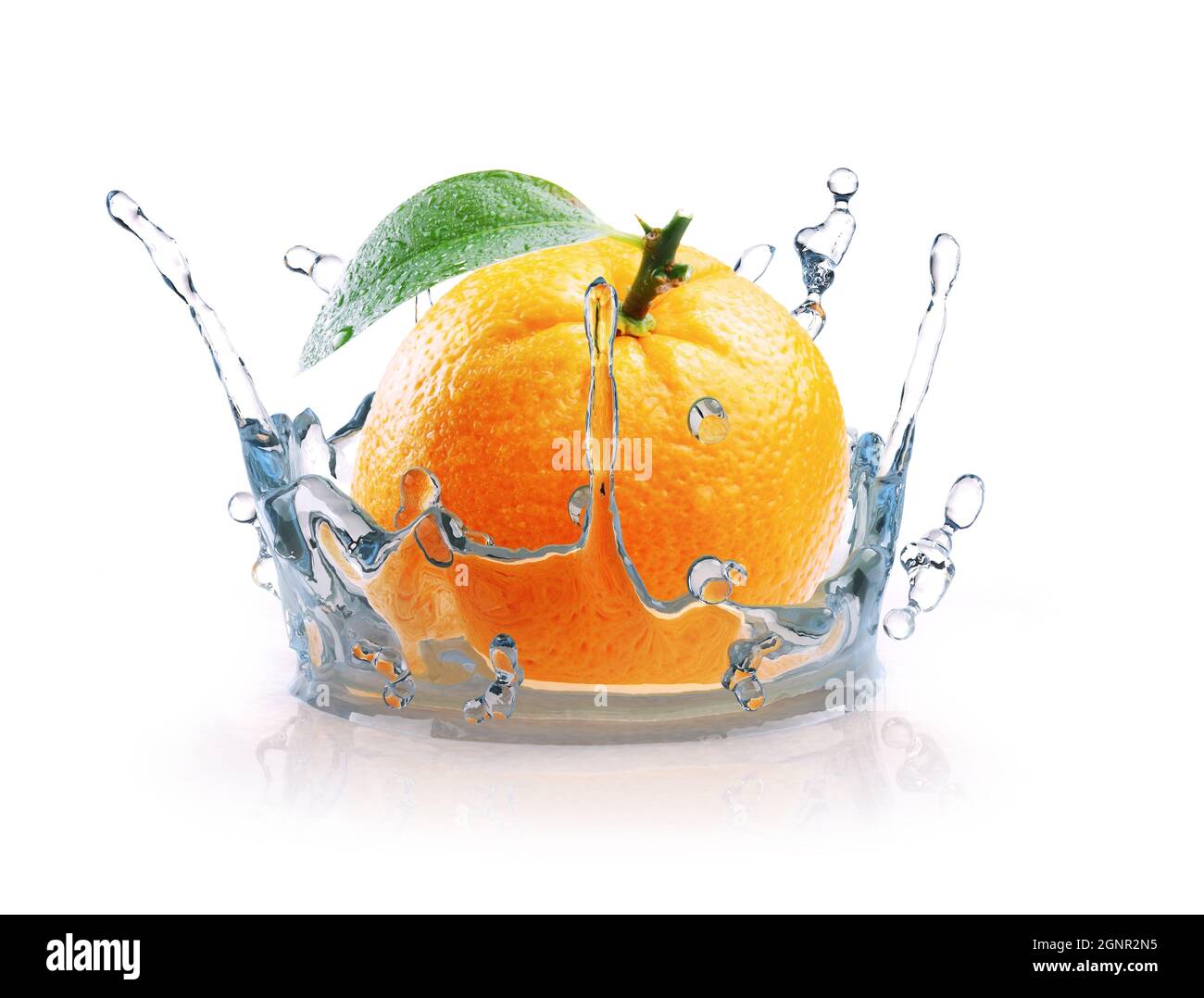 orange splash water isolated on a white background, 3d rendering Stock ...