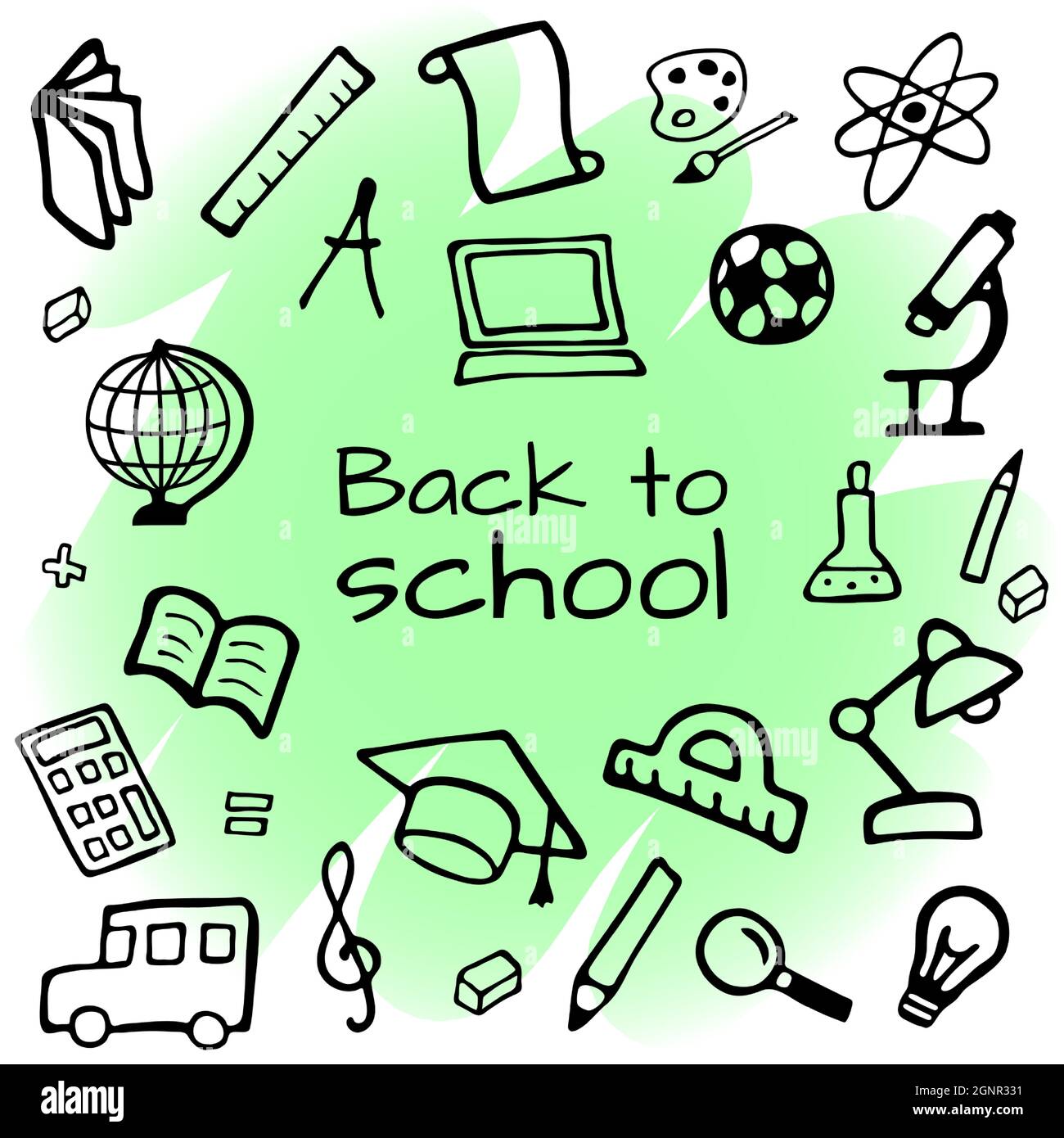 Hand drawn design set. Back to school. Doodle style vector illustration ...
