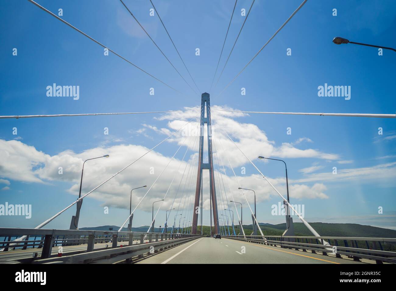 Cable-stayed bridge to Russian Island. Vladivostok. Russia. Vladivostok ...