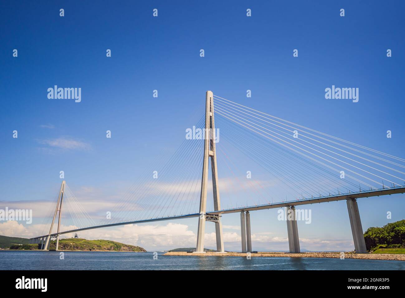 Cable-stayed bridge to Russian Island. Vladivostok. Russia. Vladivostok ...