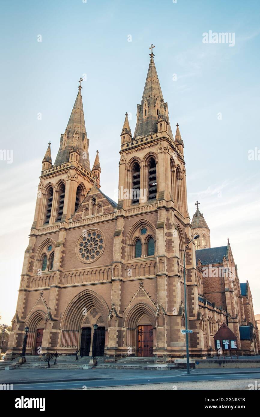 St. Peter's Cathedral in North Adelaide viewed across King William Road ...