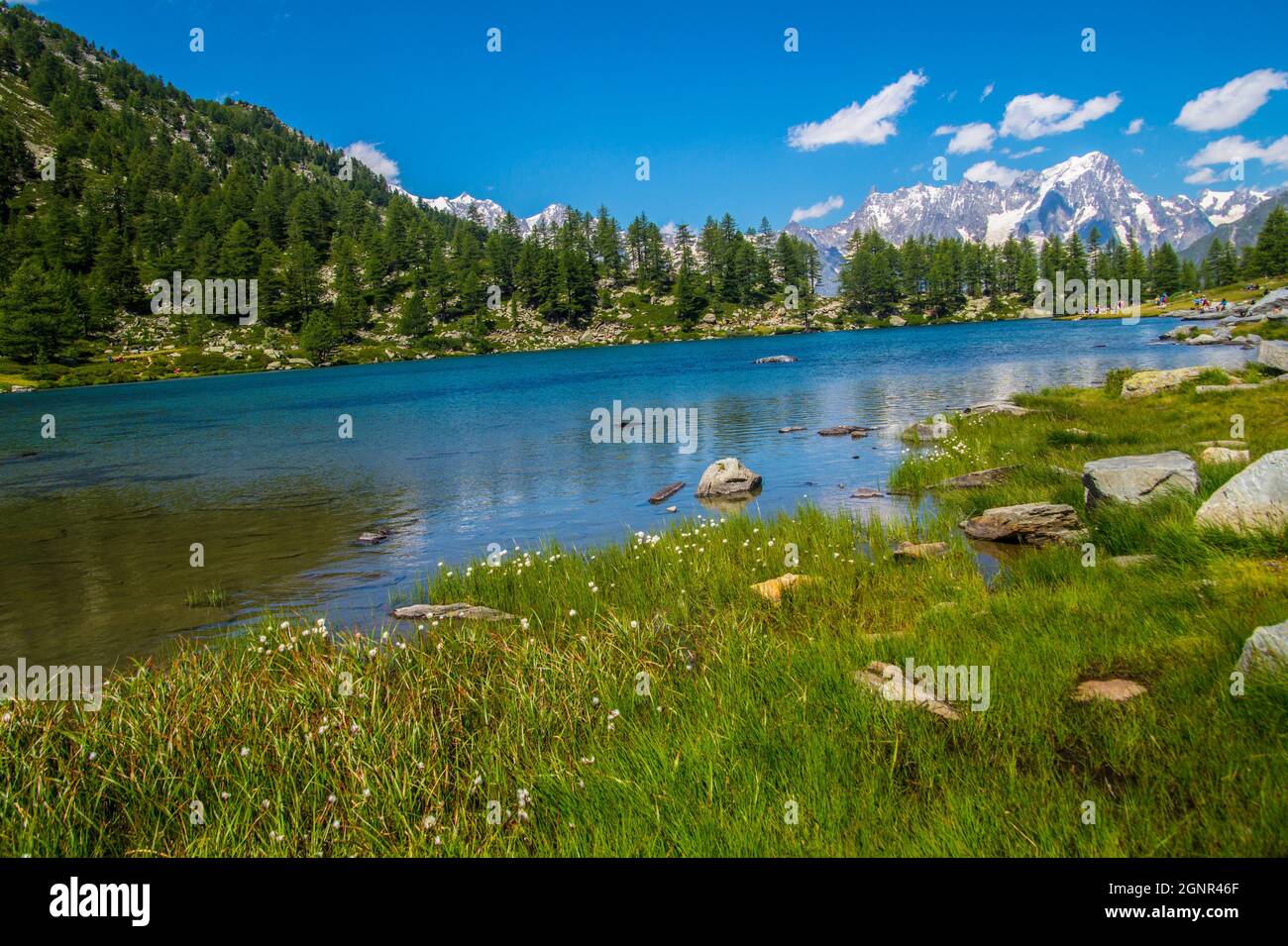 lake of arpy in val aoste in italy Stock Photo - Alamy
