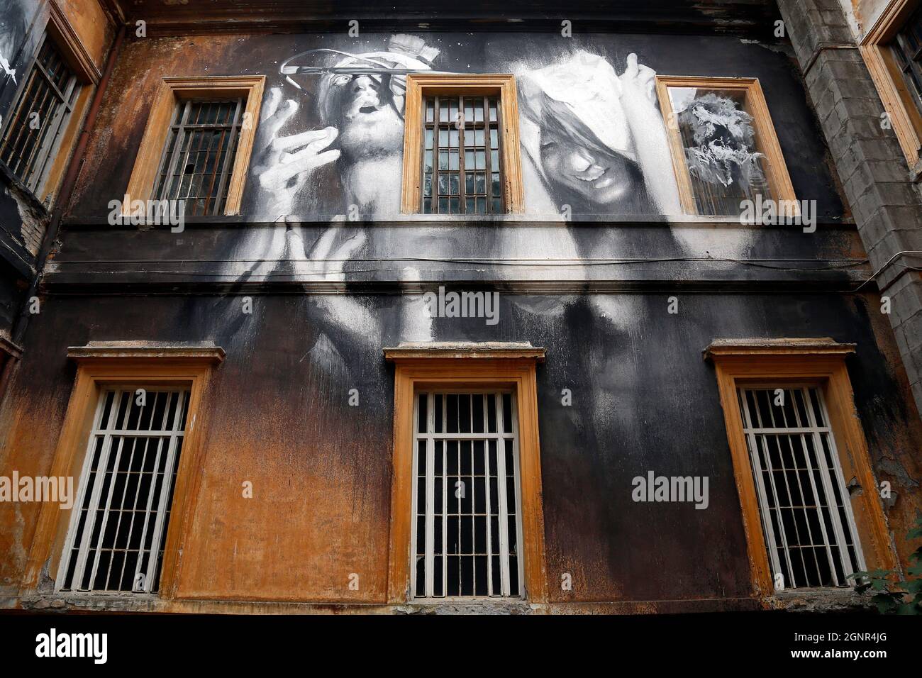 Visit to the former mental hospital of Santa Maria della Pieta'. The ...