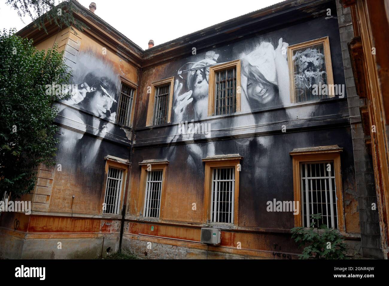 Visit to the former mental hospital of Santa Maria della Pieta'. The ...