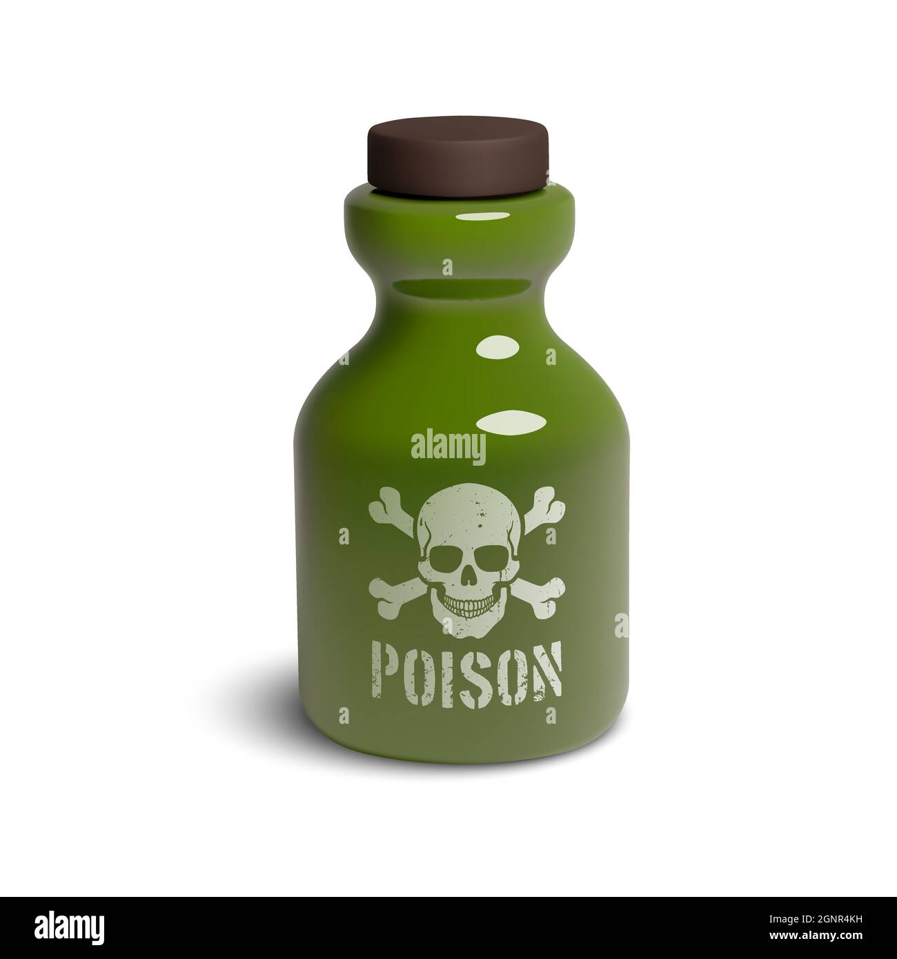Realistic 3D glass bottle with skull and bones Stock Vector Image & Art ...