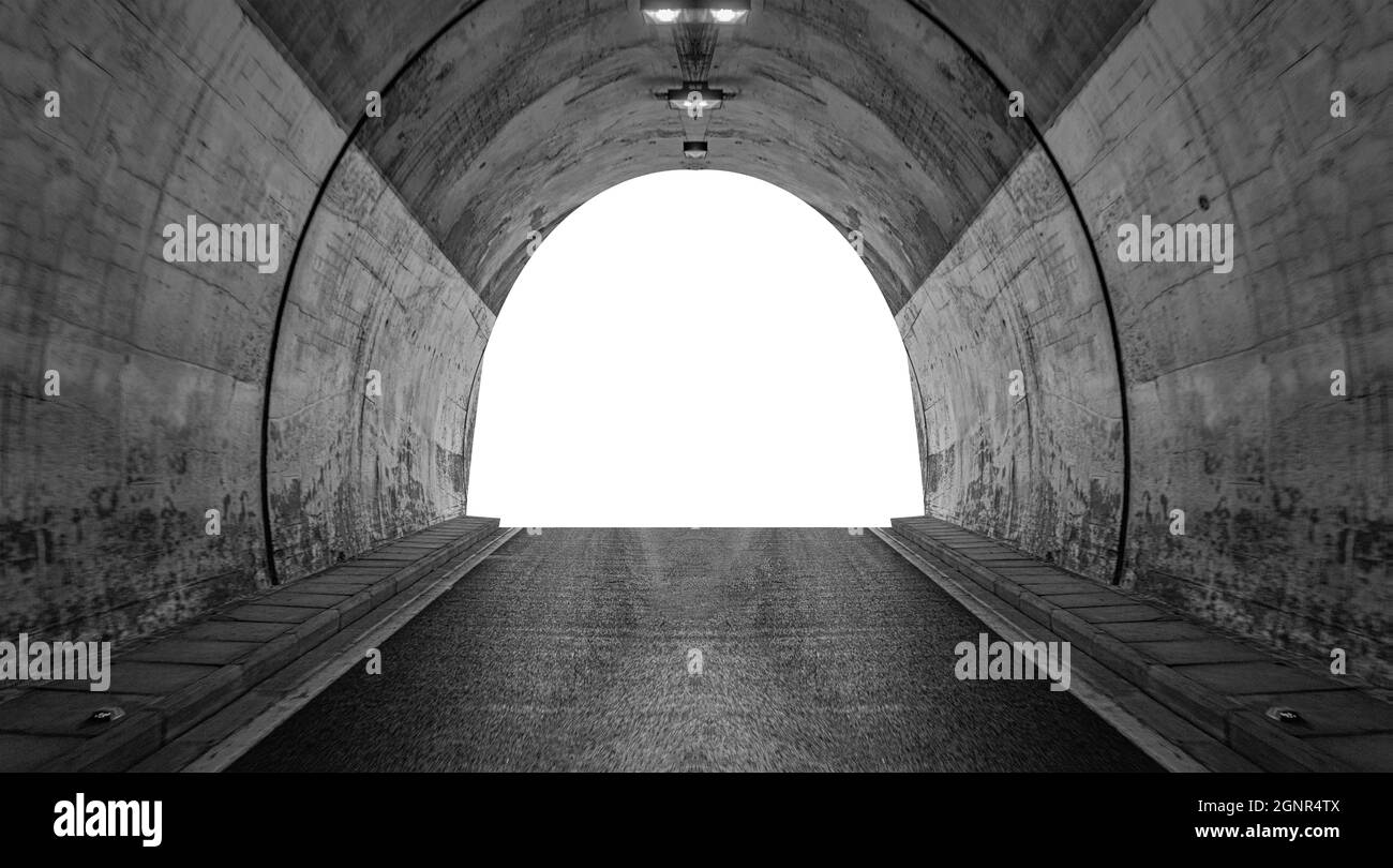 Road tunnel inside view Black and White Stock Photos & Images - Alamy