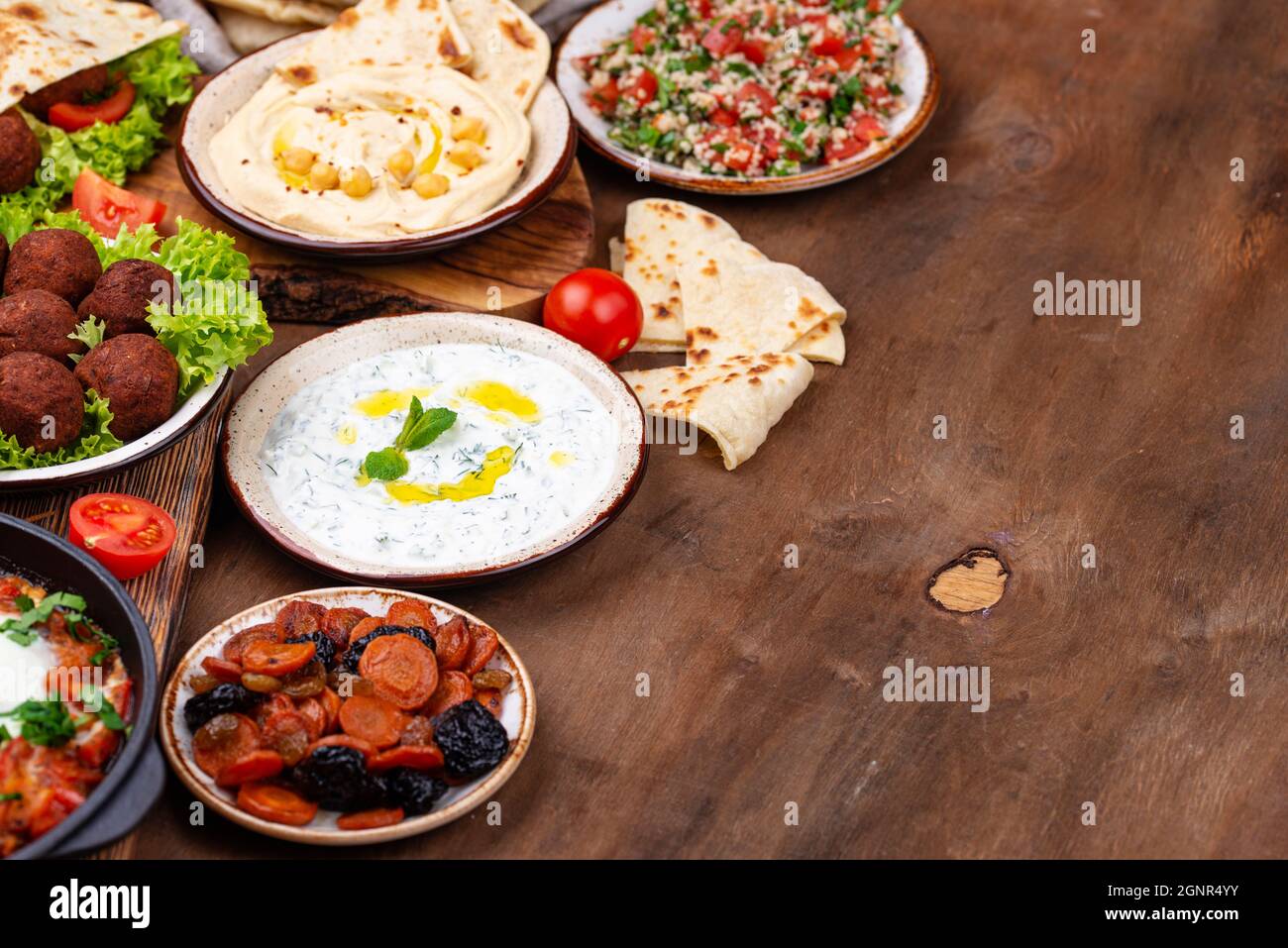 Traditional Jewish, Israeli and middle Eastern food Stock Photo - Alamy
