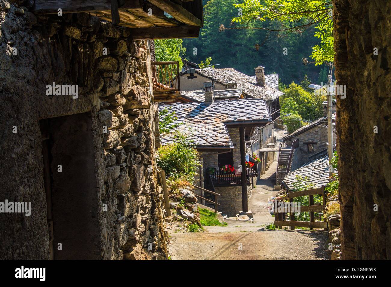 vedun in val of aoste in italy Stock Photo - Alamy