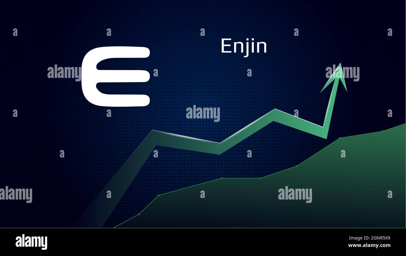 Enjin ENJ in uptrend and price is rising. Cryptocurrency coin symbol ...