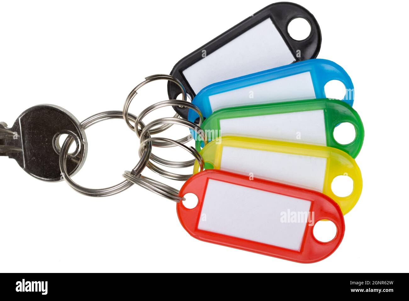 One key with five tags Stock Photo - Alamy