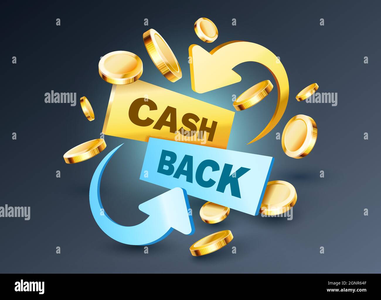Cash back service, financial payment label. Vector illustration Stock ...