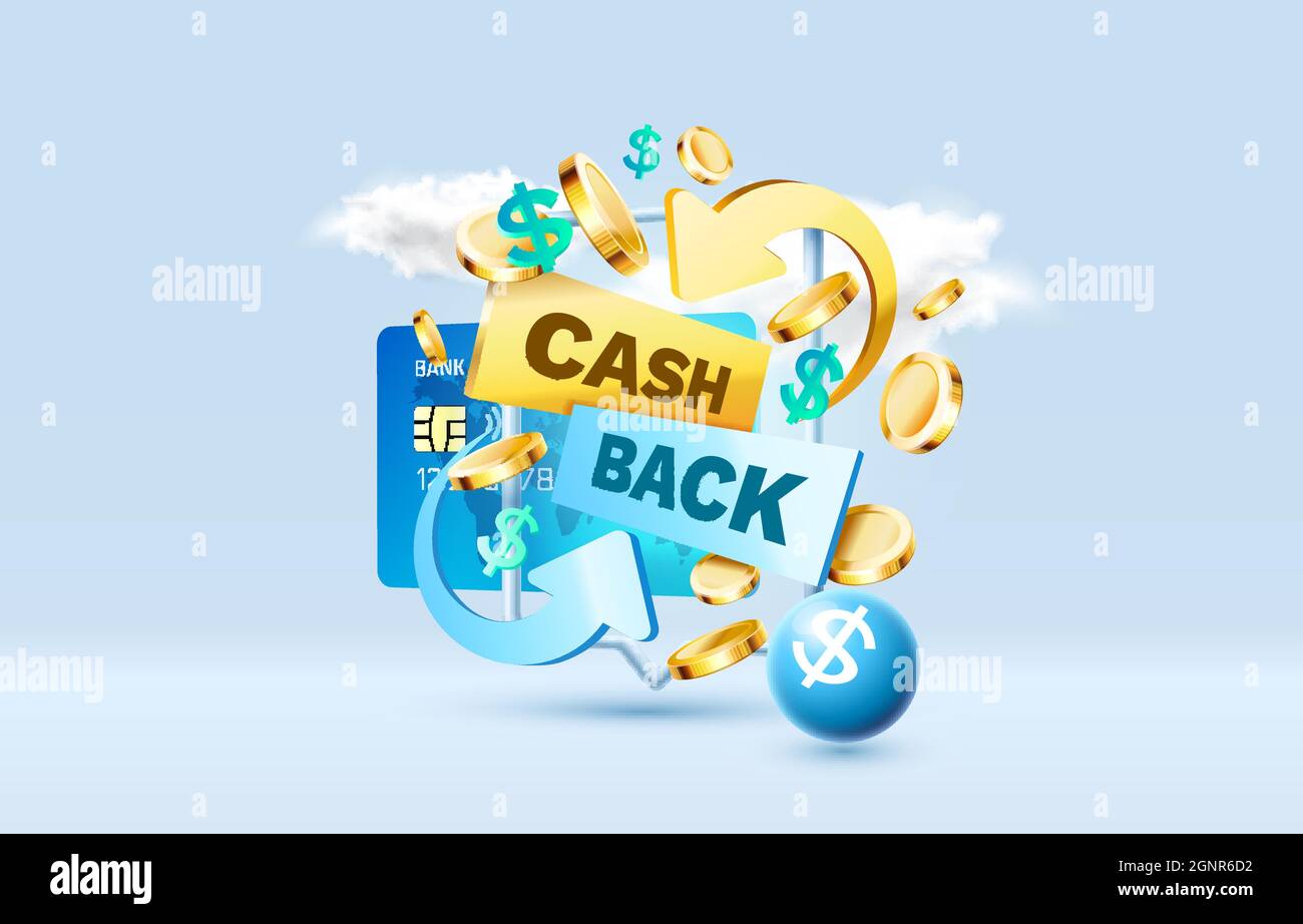 Cash back service, financial payment label. Vector illustration Stock ...