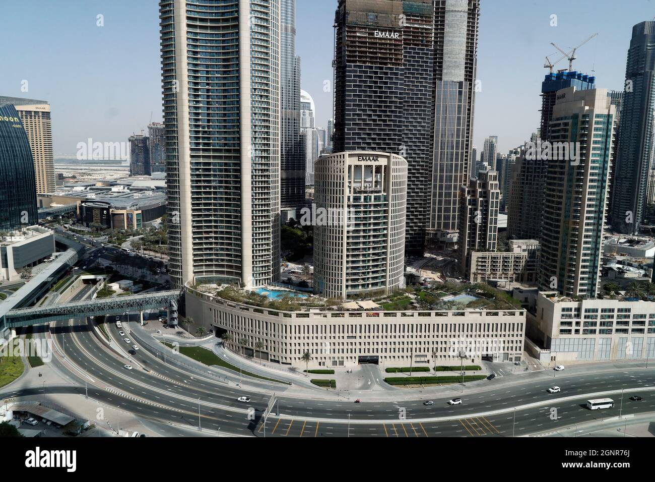Dubai Downtown district landmarks and skyscrapers. Dubai. United Arab ...