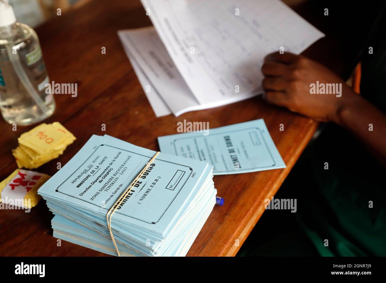 African paediatric hospital. Child health record booklet. Benin Stock ...