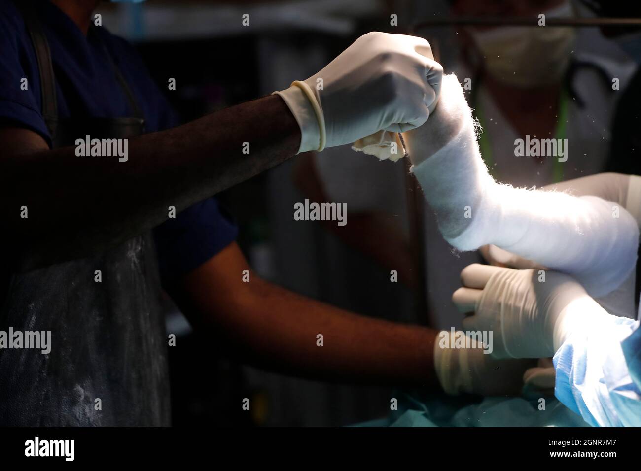 African hospital. Operating theater. Pediatric surgery. Benin Stock ...