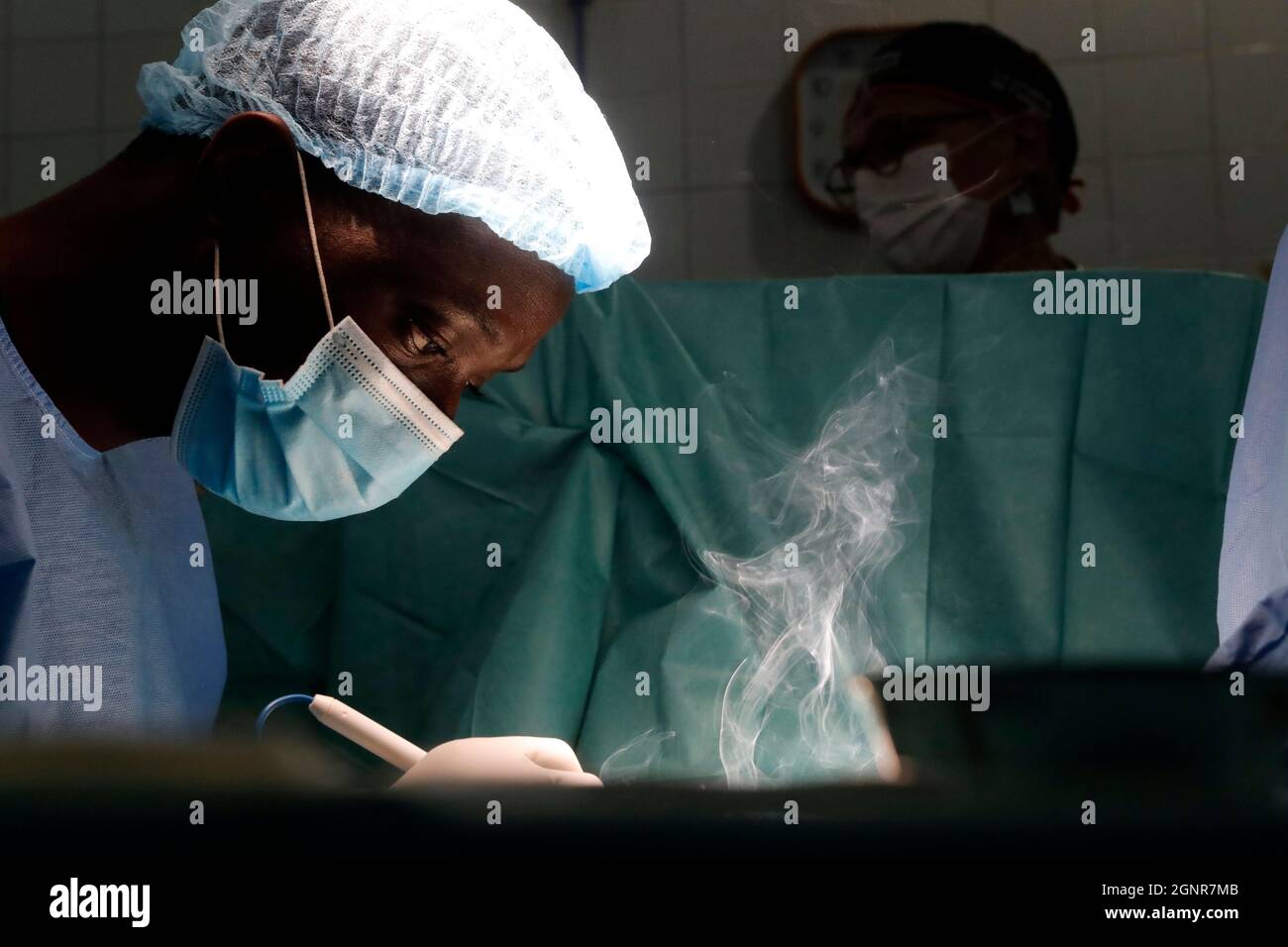 African hospital. Operating theater. Pediatric surgery. Benin Stock ...