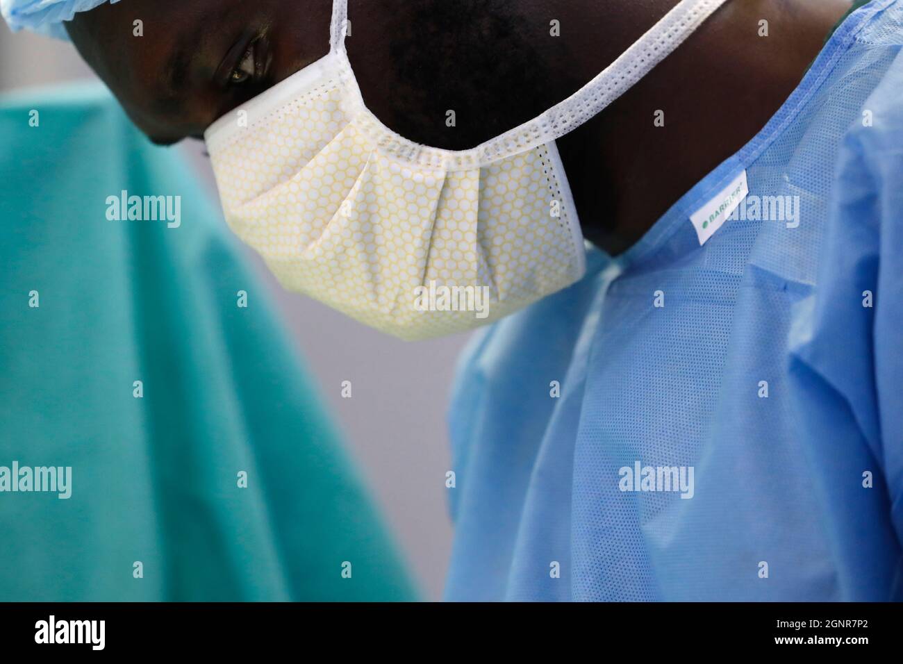 African hospital. Operating theater. Pediatric surgery. Benin Stock ...